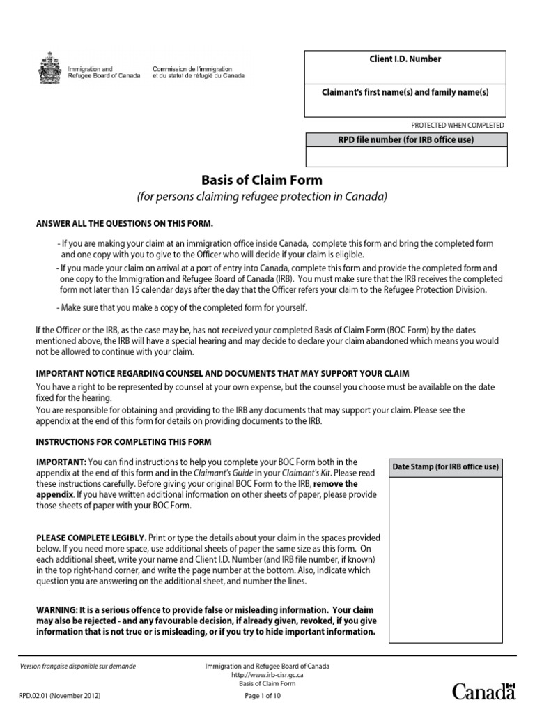 Basis of Claim Form | Download Free PDF | Question | Travel Visa
