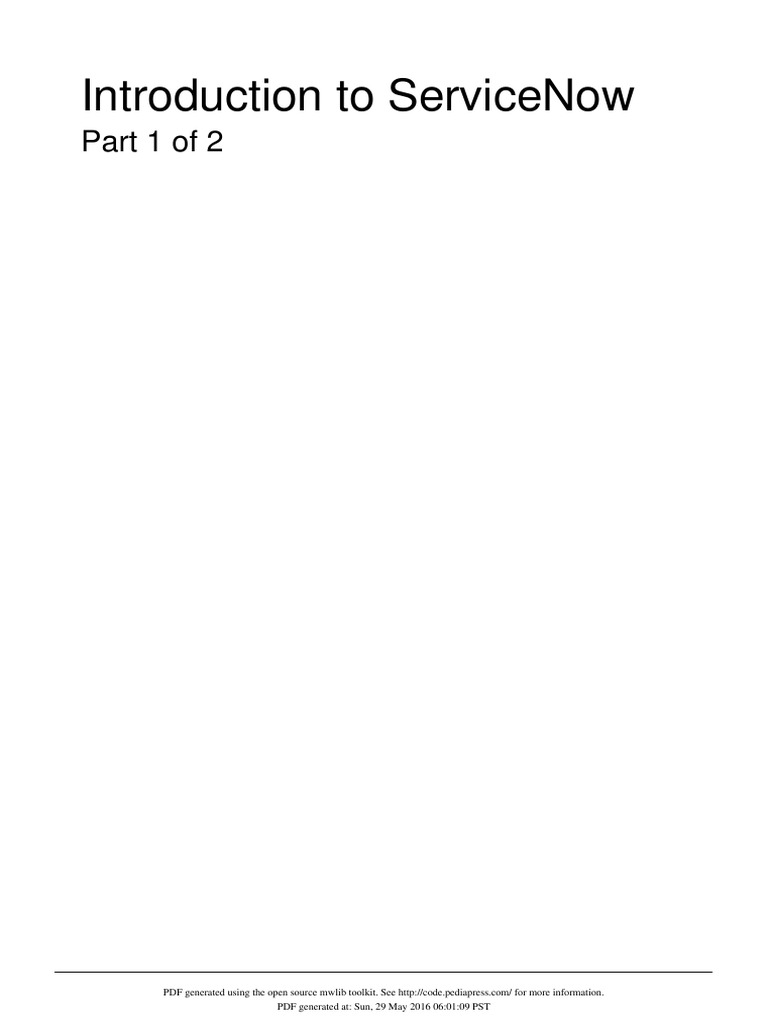 Introduction To ServiceNow | PDF