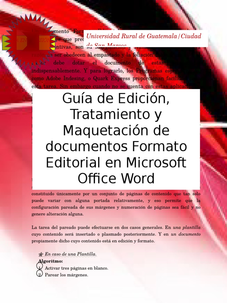 Guía de Formato Editorial en Word | PDF | Microsoft Word | Publicación