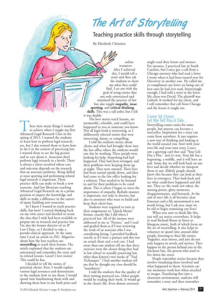 The Art of Storytelling: Teaching Practice Skills Through Storytelling ...