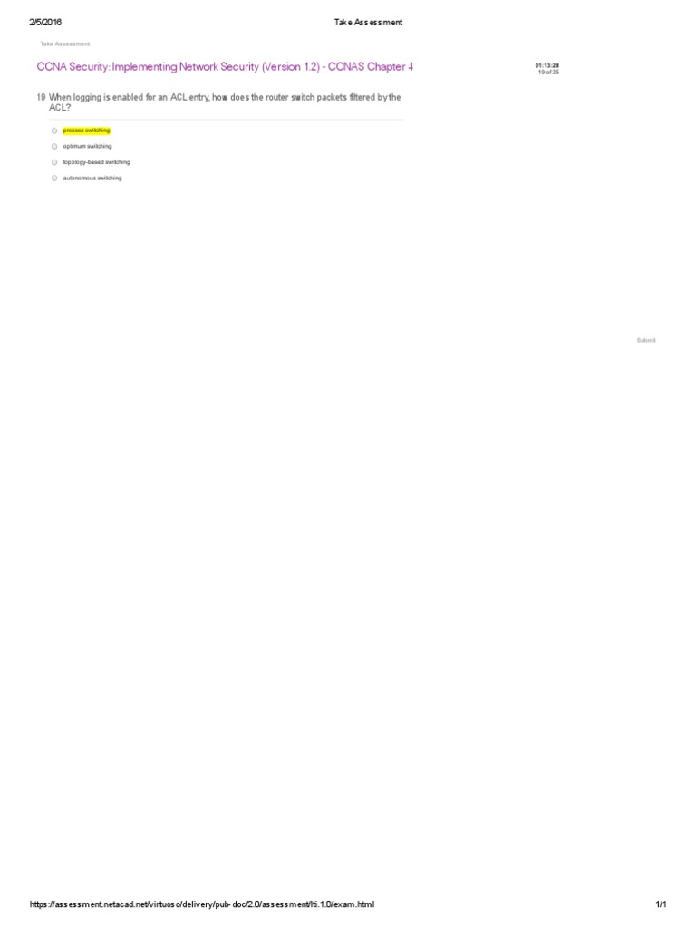 CCNA Security: Implementing Network Security (Version 1.2) - CCNAS Chapter 4 | PDF