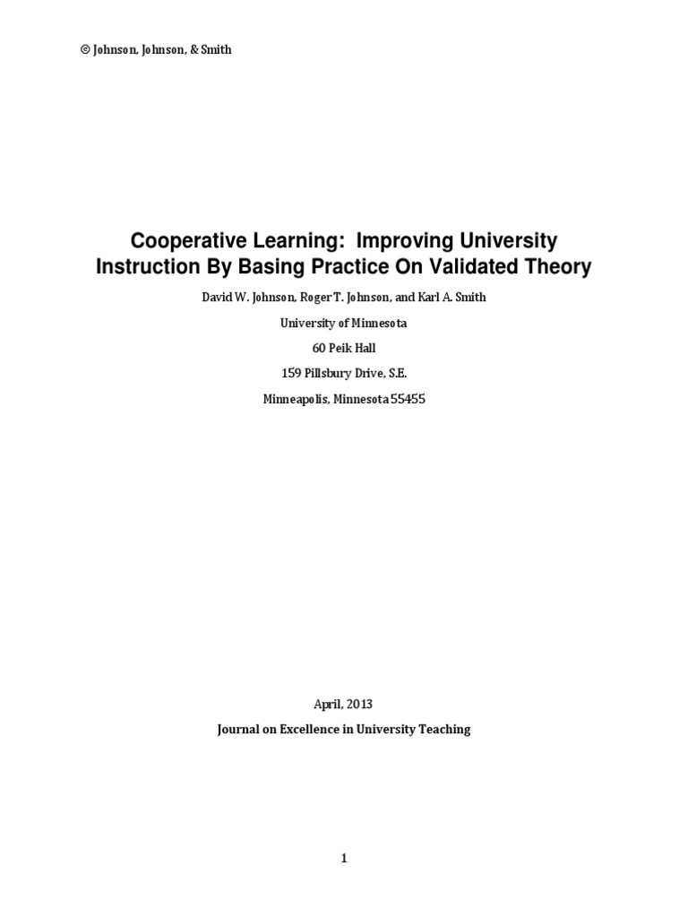 Johnson Johnson Smith Cooperative - Learning JECT Small - Group ...