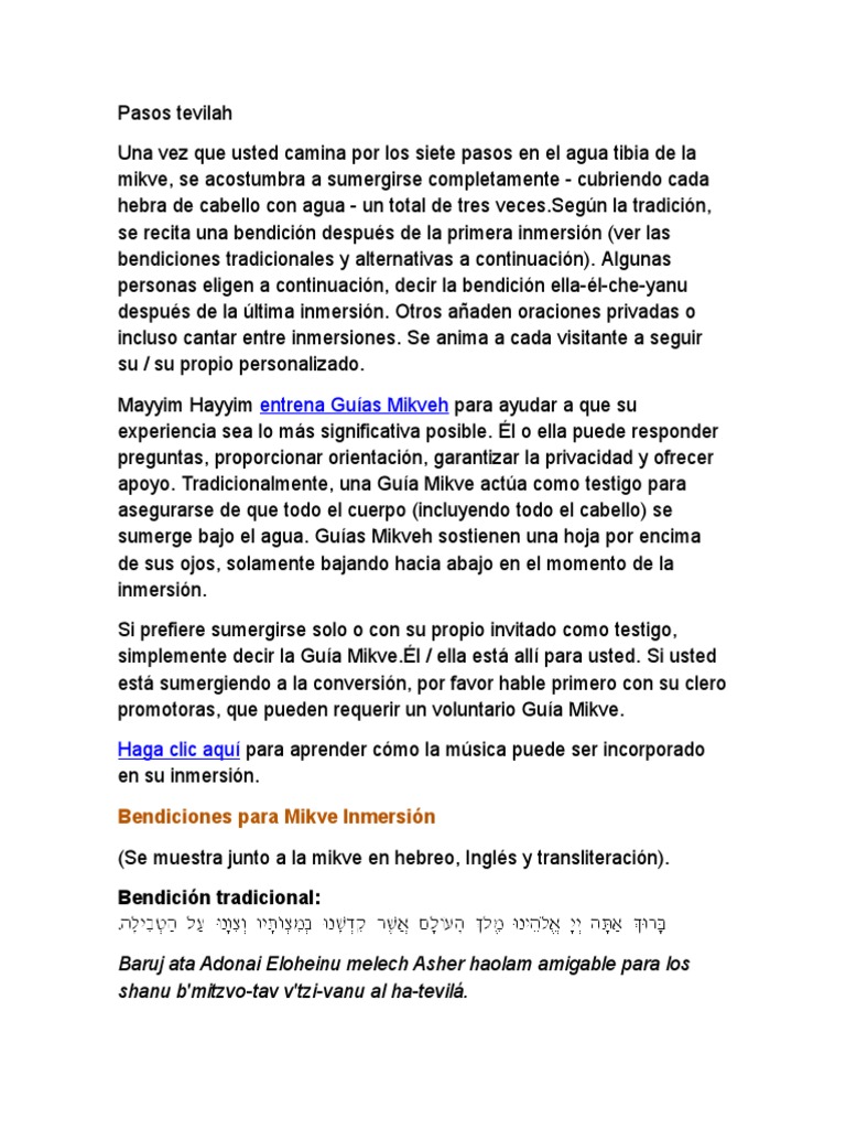 Pasos Tevilah | PDF | Judios | Judios y judaísmo