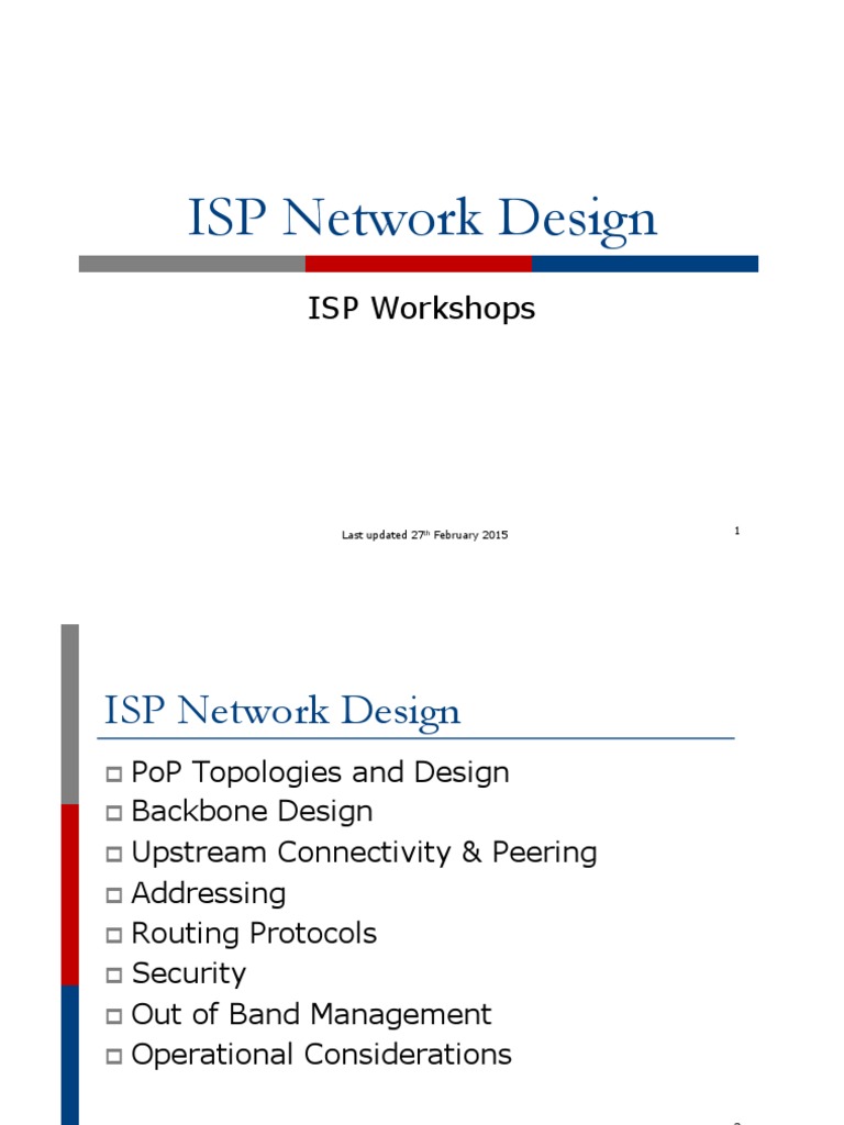 01 ISP Network Design | PDF | Ip Address | Router (Computing)