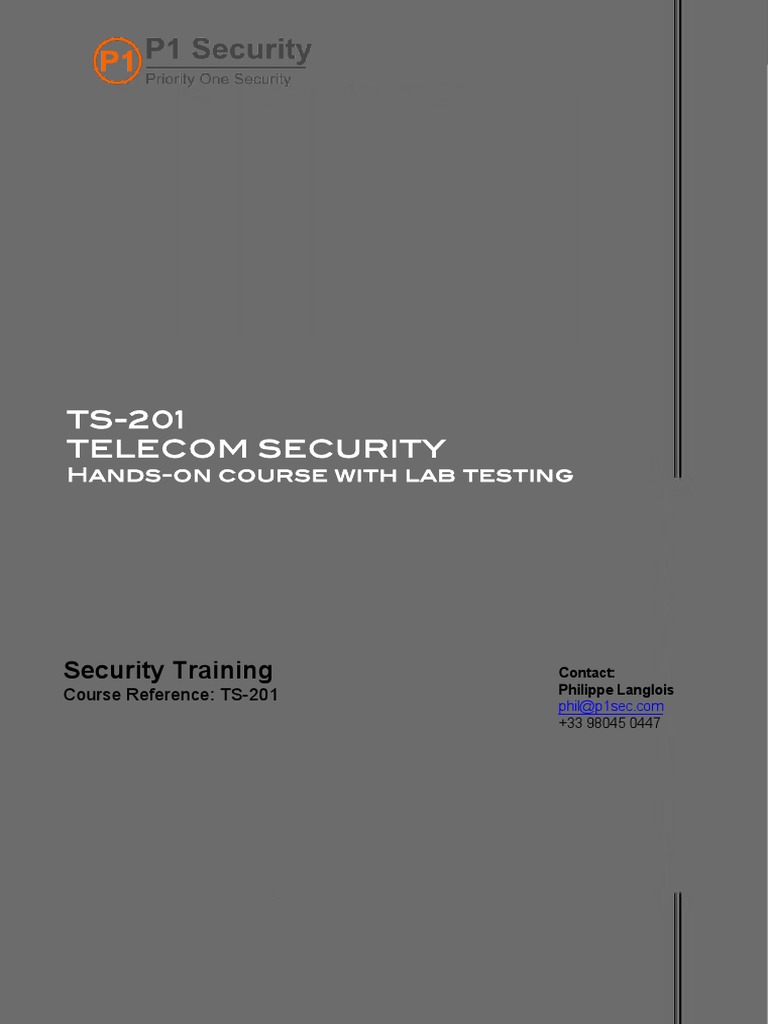 TS 201 Telecom Security Hands On Course With Lab Testing | PDF ...