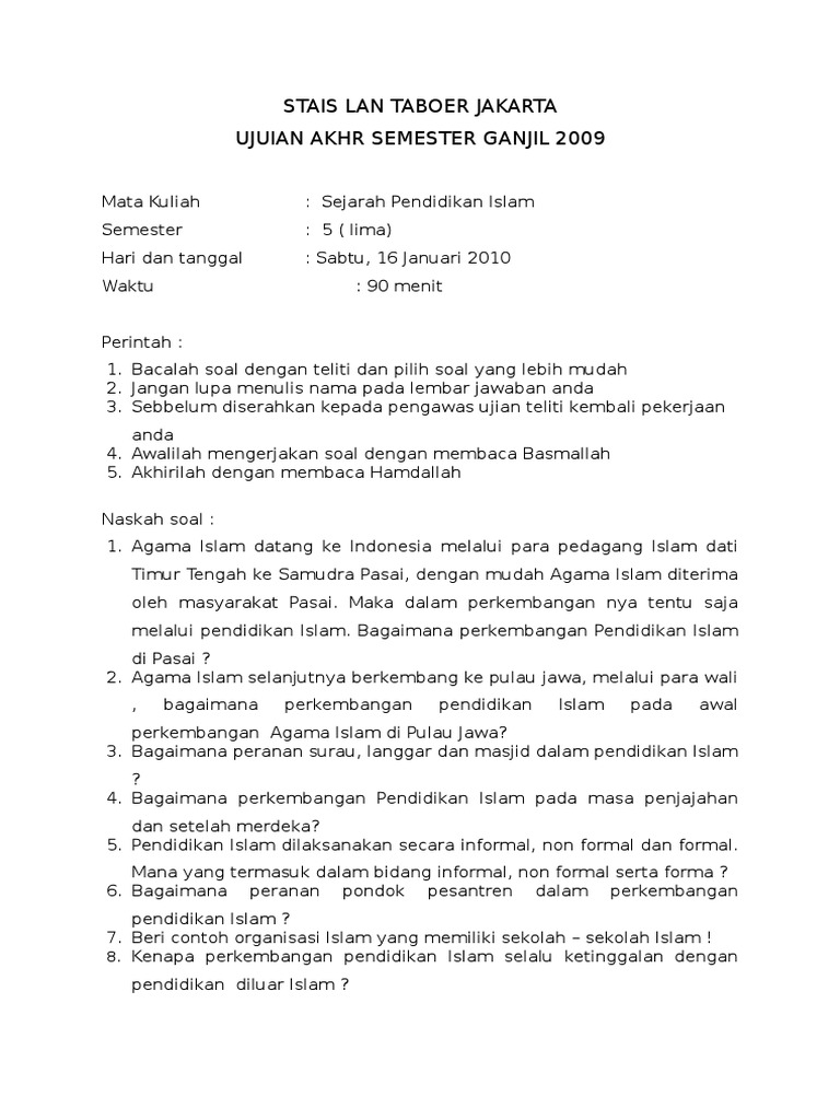 Soal Bapak Lan Taboer | PDF