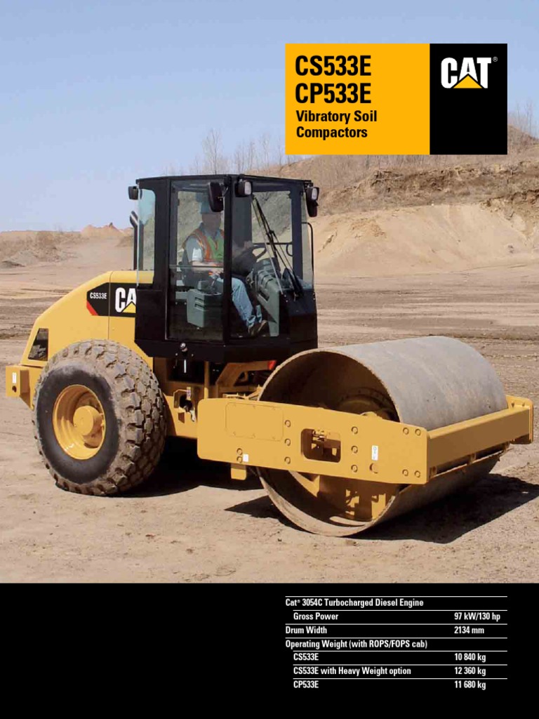 Spesifikasi Vibratory Roller CAT CS533E | PDF | Transmission (Mechanics ...