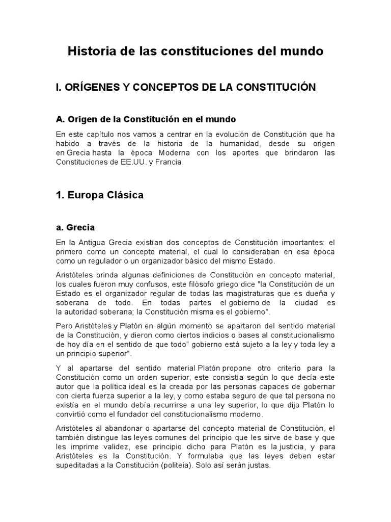 Historia de Las Constituciones Del Mundo | Constitución | Estado (política)