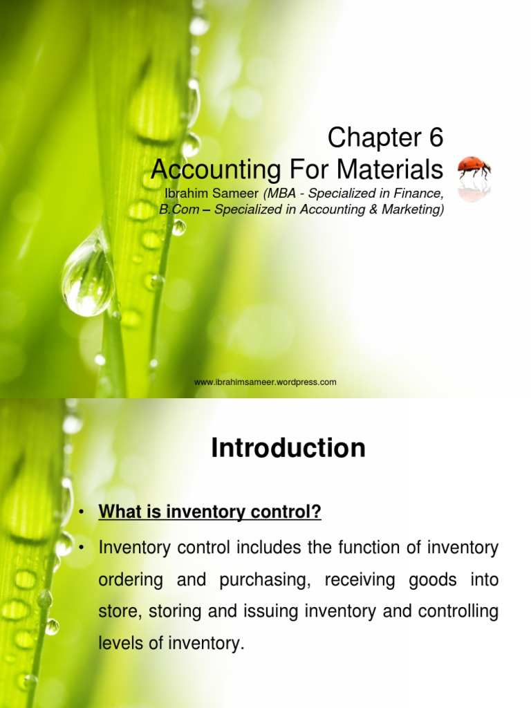 Chapter 6 Accounting For Materials | PDF | Cost Of Goods Sold | Inventory