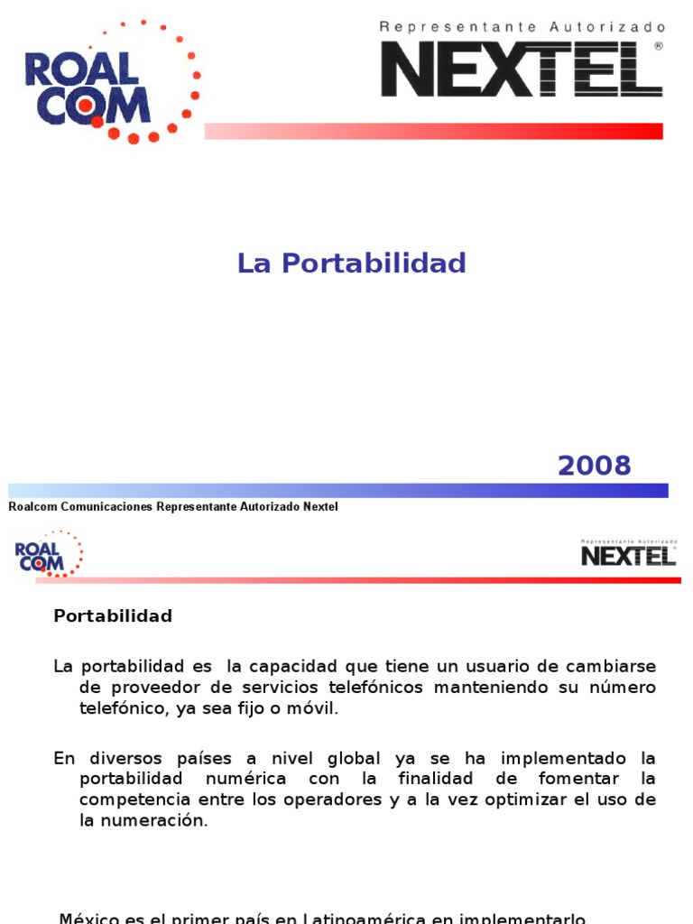 PORTABILIDAD | PDF | Telefonía móvil | Protocolos de internet