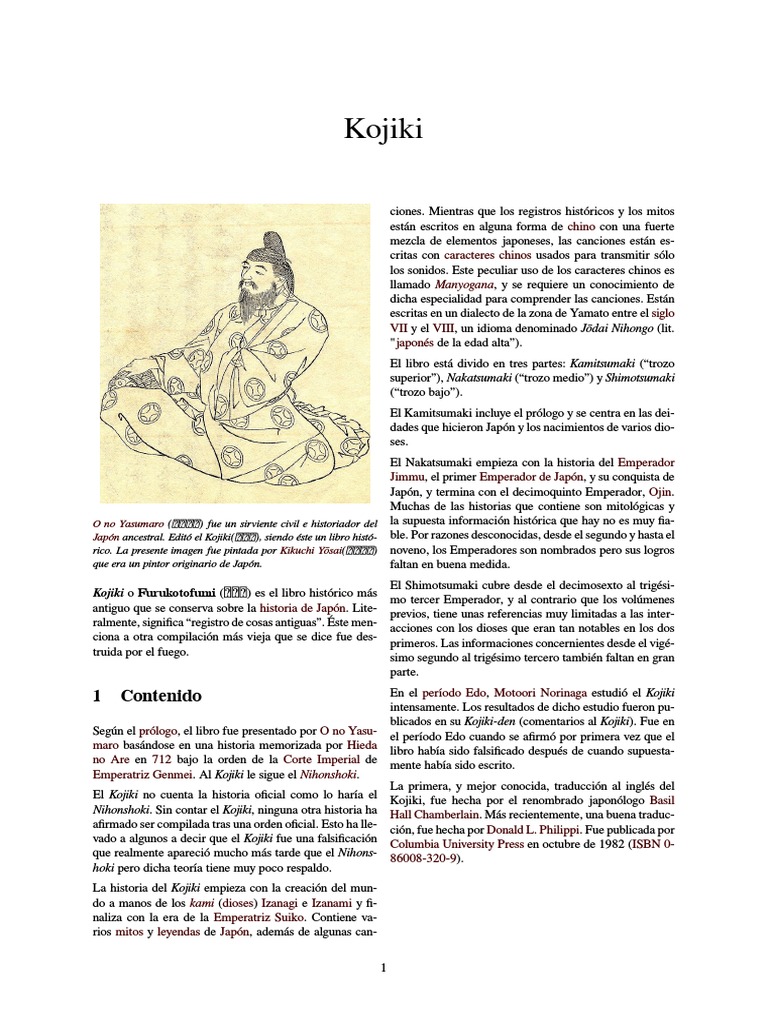 Historia del Kojiki en Japón | PDF | Libros medievales | Japón