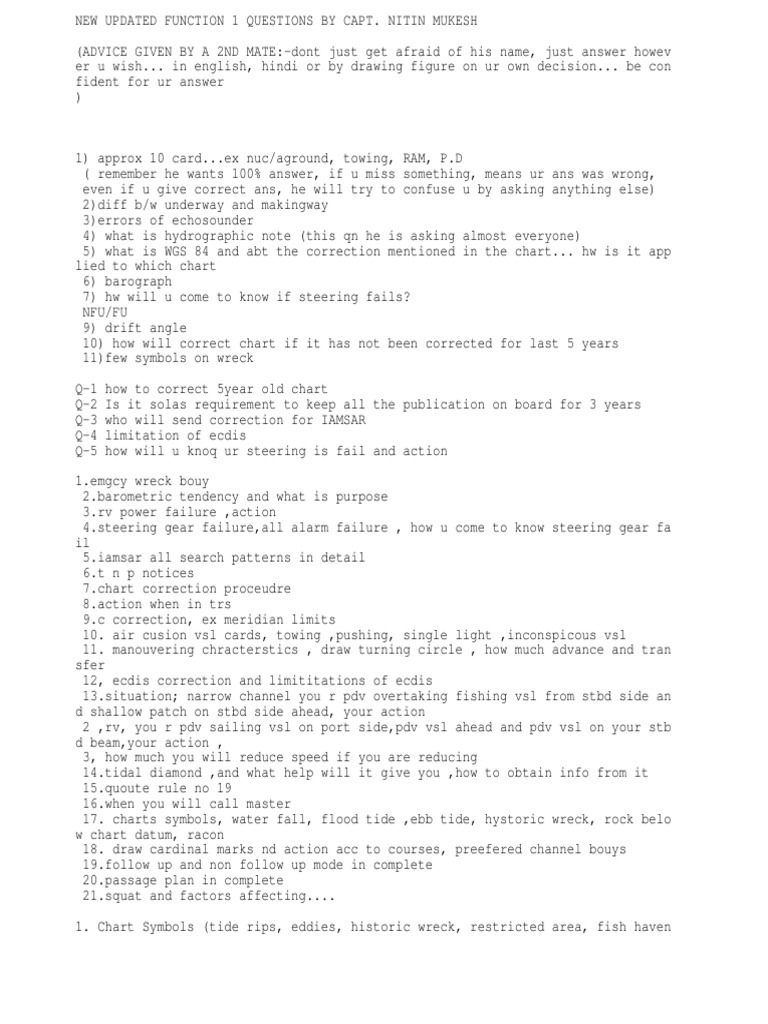 2nd Mate Func1 Questions | PDF | Tide | Geography
