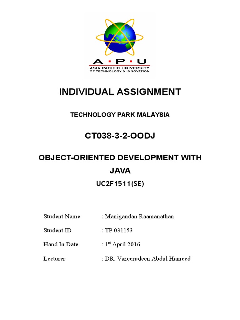 Oodj Assignment Pdf Object Oriented Programming Object Computer Science