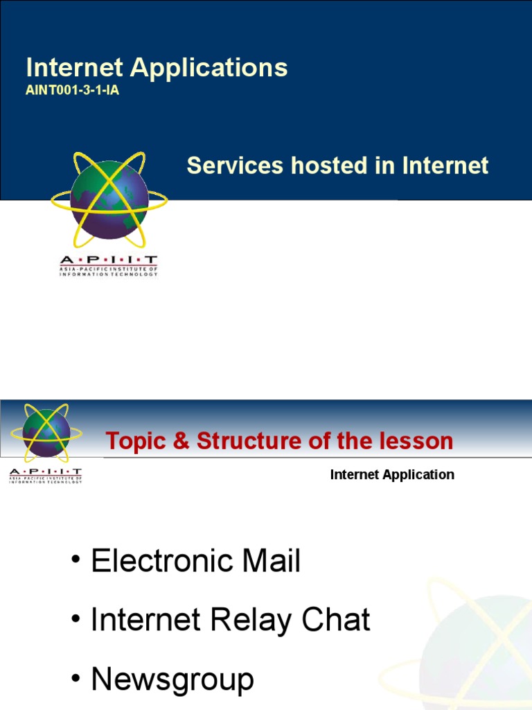 Internet Applications: Services Hosted in Internet | PDF | Email ...