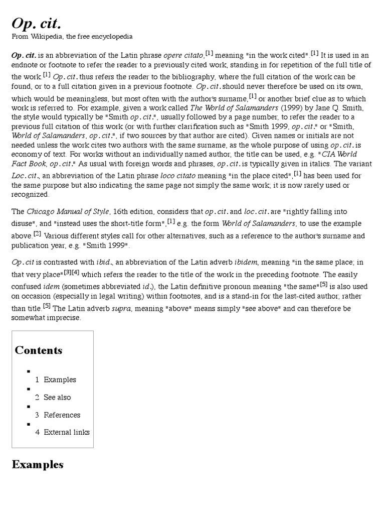 Op. Cit. - Wikipedia, The Free Encyclopedia | PDF | Linguistic ...