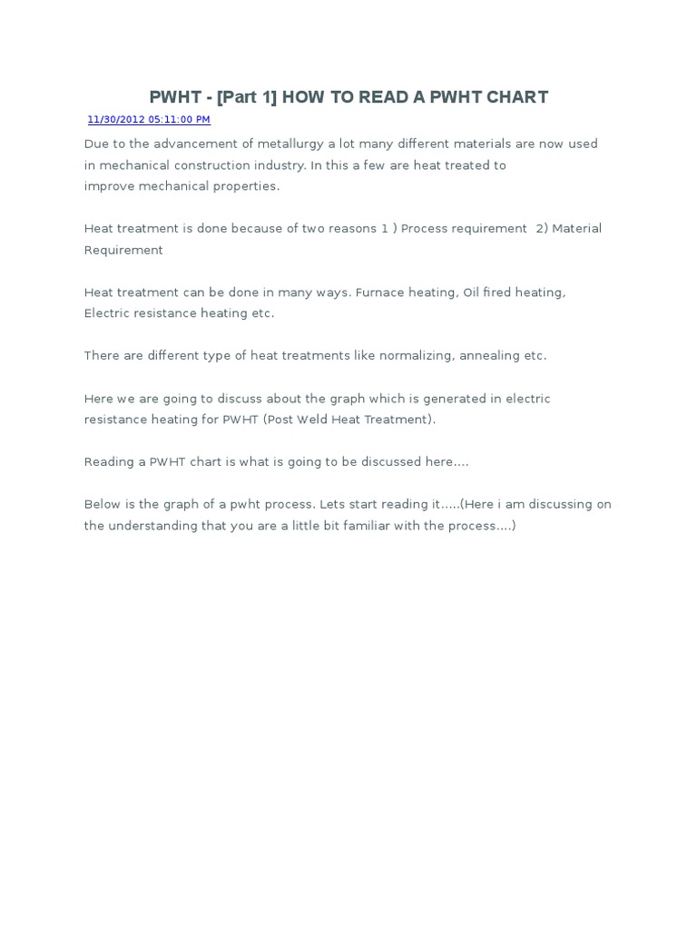 How To Read PWHT Chart | PDF | Heat Treating | Annealing (Metallurgy)