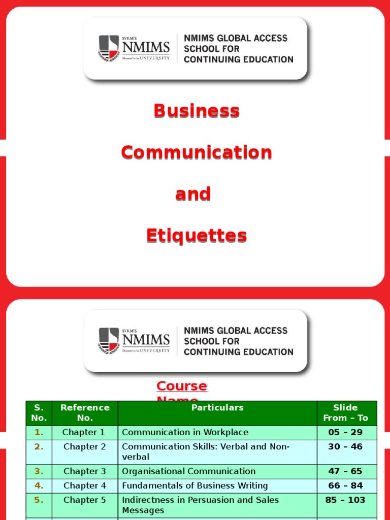 Business Communication and Etiquette PyicnPooZd | PDF | Nonverbal ...