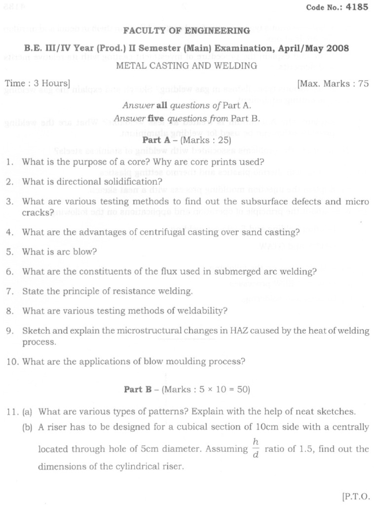 Answer: Answer Five Questions From Part B | PDF