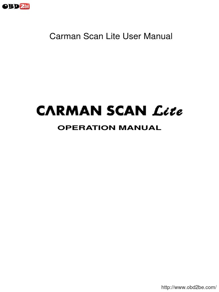 Carman Scan Lite Operation Manual | PDF | Motor Vehicle | Vehicles