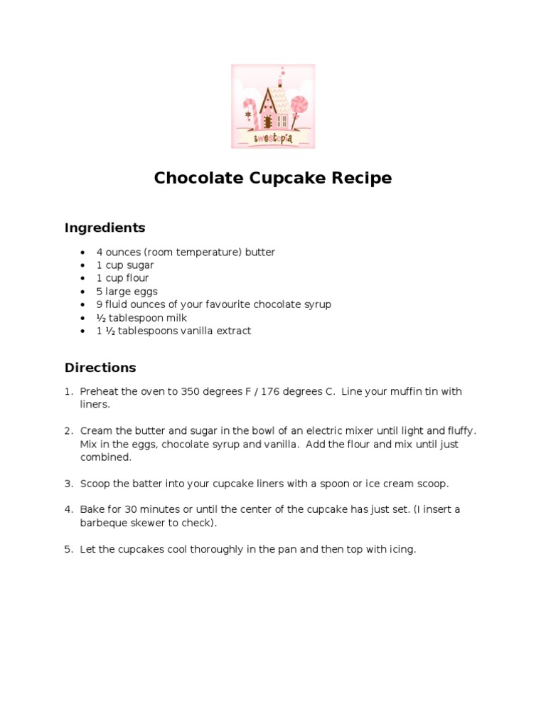 Easy Chocolate Cupcake Recipe | PDF