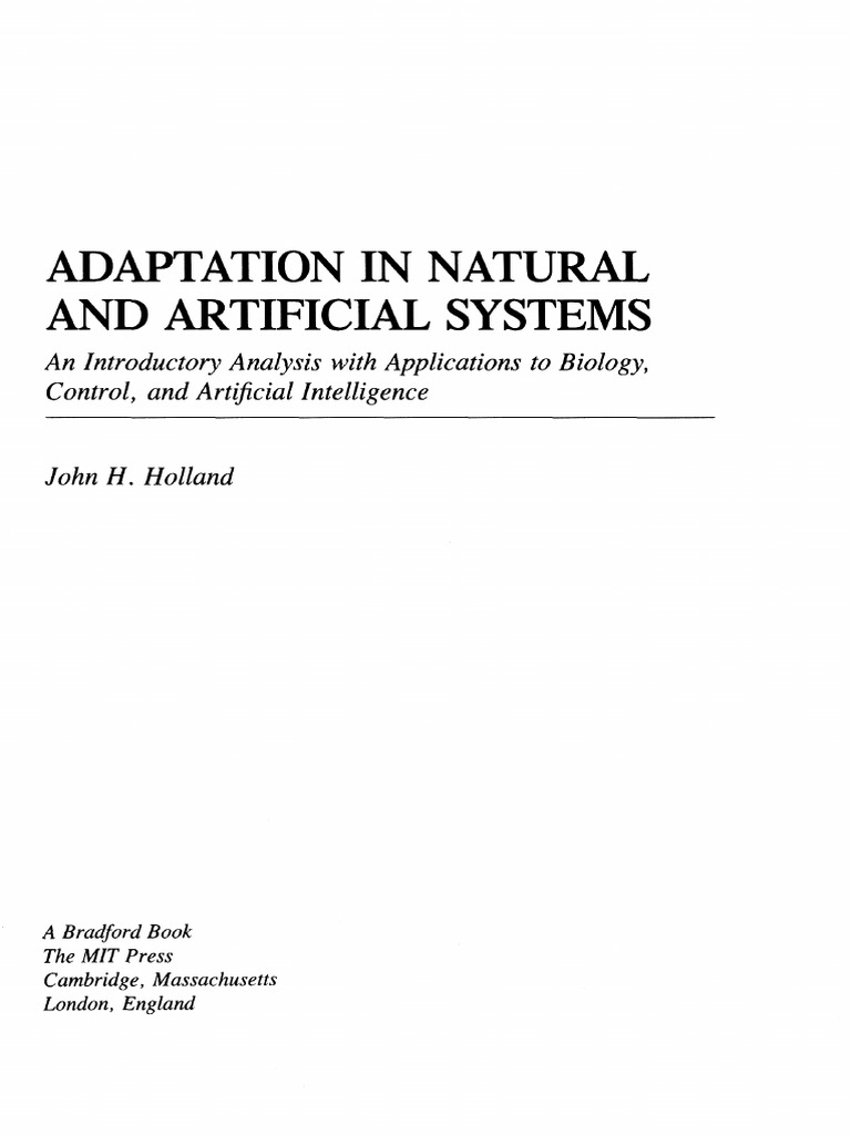 Adaptation in Natural and Artificial Systems - 111421993 PDF | PDF ...