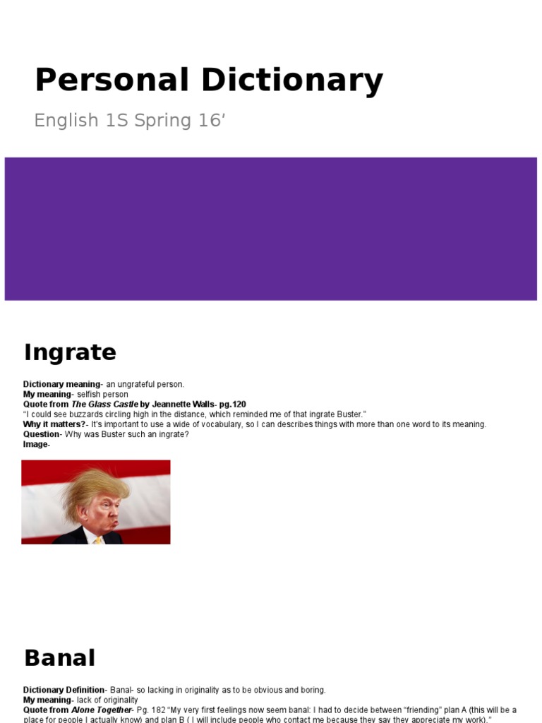 Personal Dictionary | PDF