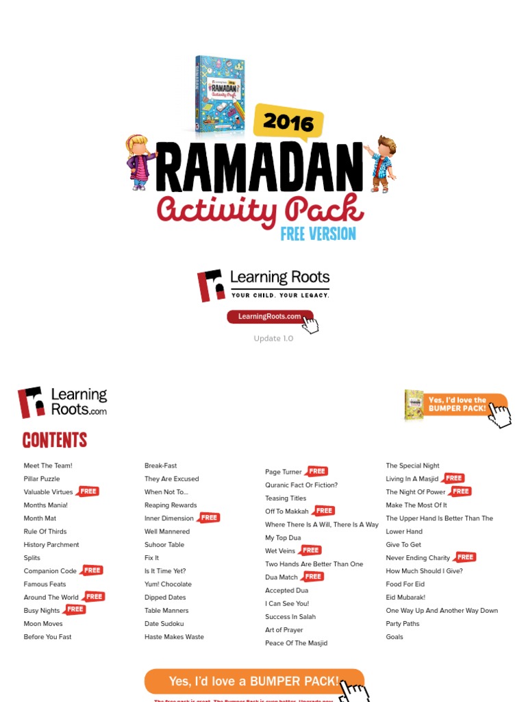 Ramadan Activity Pack 2016 Lite PDF | PDF | Ramadan | Quran