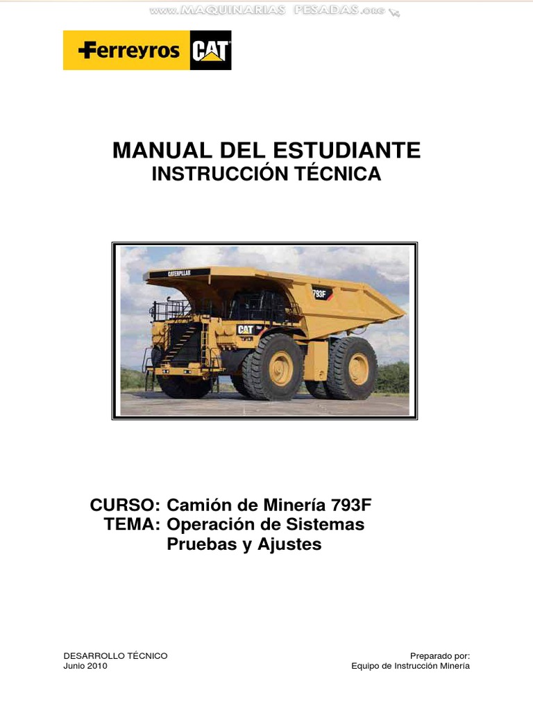Manual Camion Minero 793f Caterpillar Operacion Sistemas Monitoreo Motor Tren Potencia Direccion ...