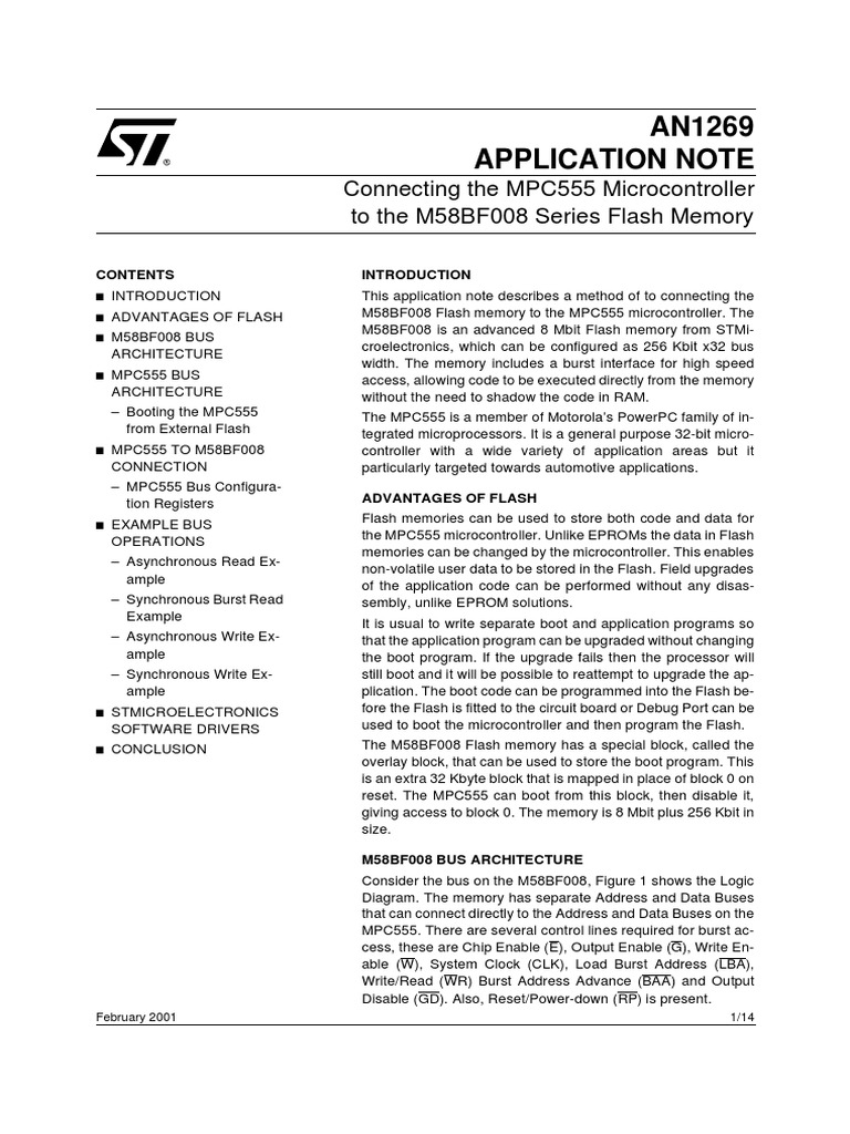AN1269 Application Note MPC555 | PDF | Microcontroller | Booting