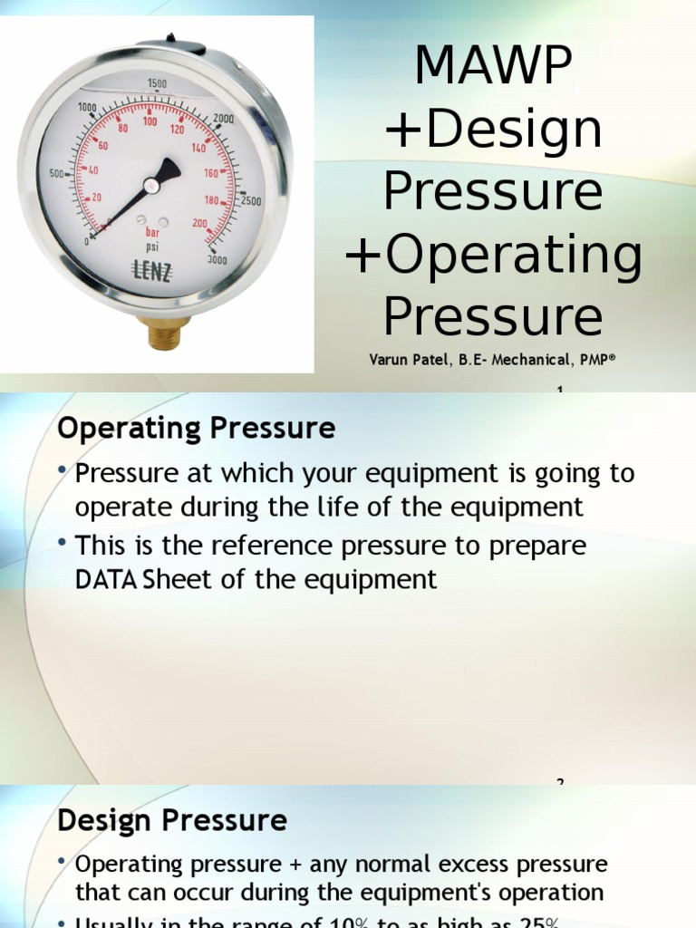 What Is MAWP? Difference Between MAWP, Design Pressure and Operating ...