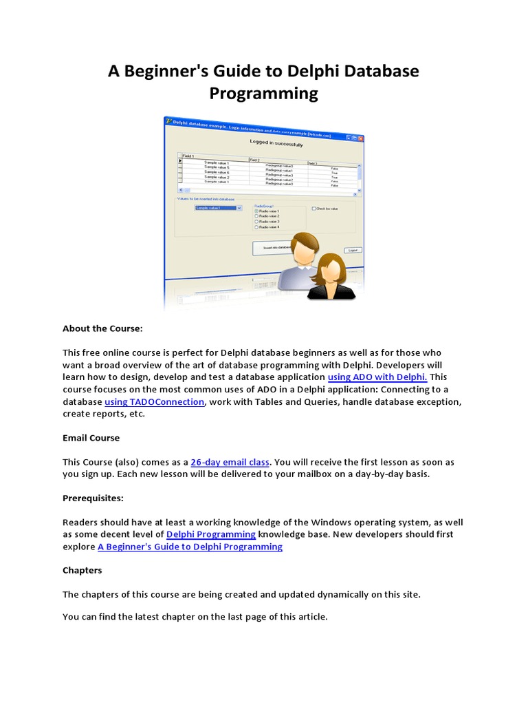Beginner S Guide To Delphi Database Programming Pdf Microsoft