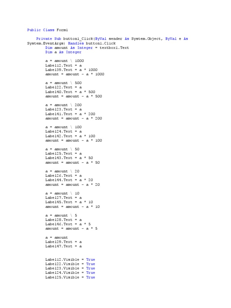 Public Class Private Sub Byval As Byval As Handles Dim As Integer Dim As Integer | PDF | Computers