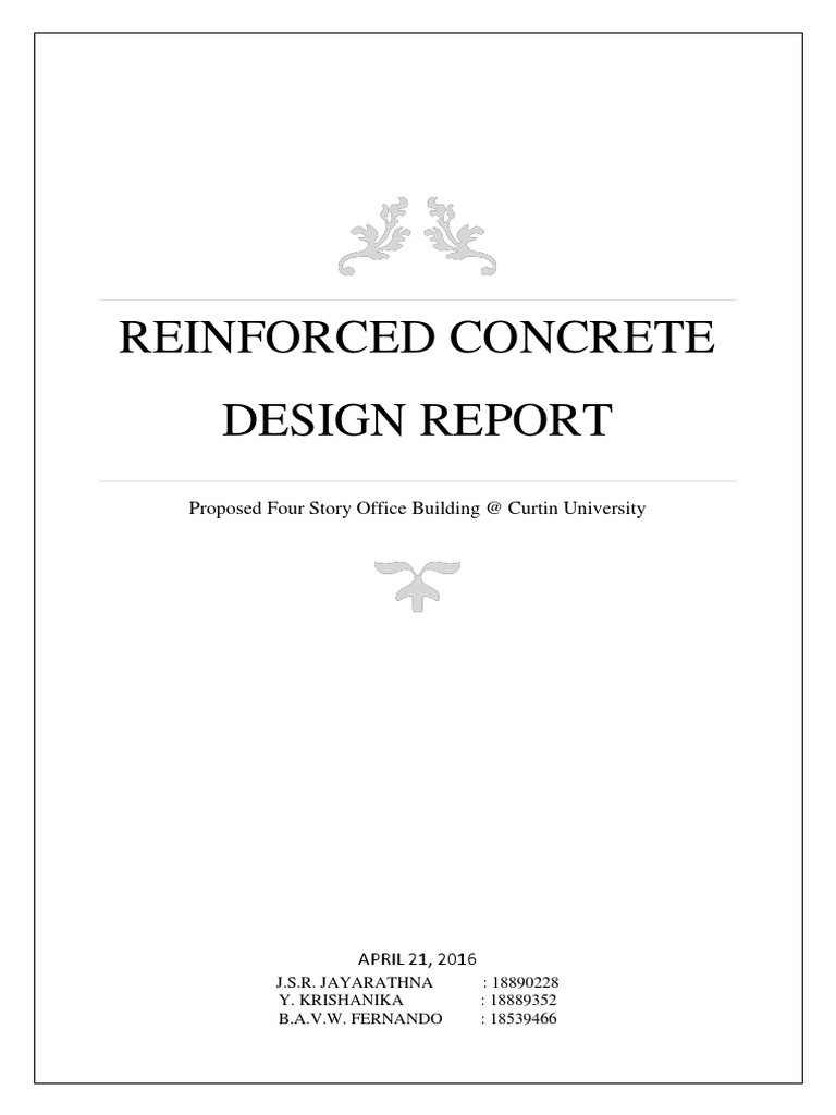 Reinforced Concrete Design Report | PDF | Beam (Structure) | Bending