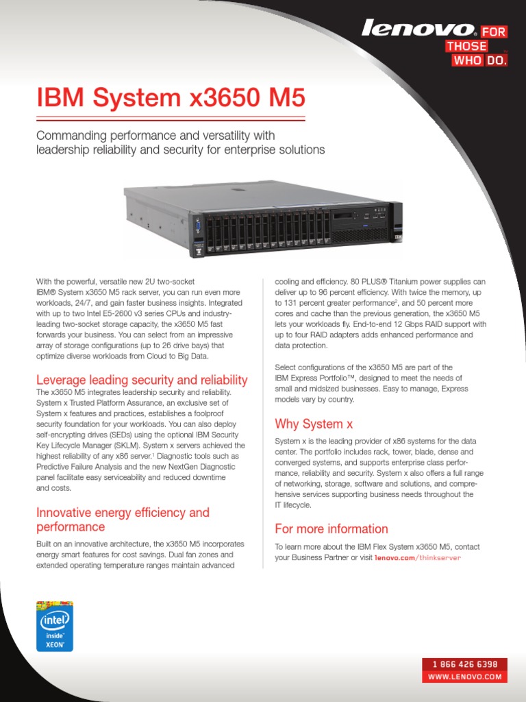 IBM System x3650 M5 | PDF | Solid State Drive | Hard Disk Drive