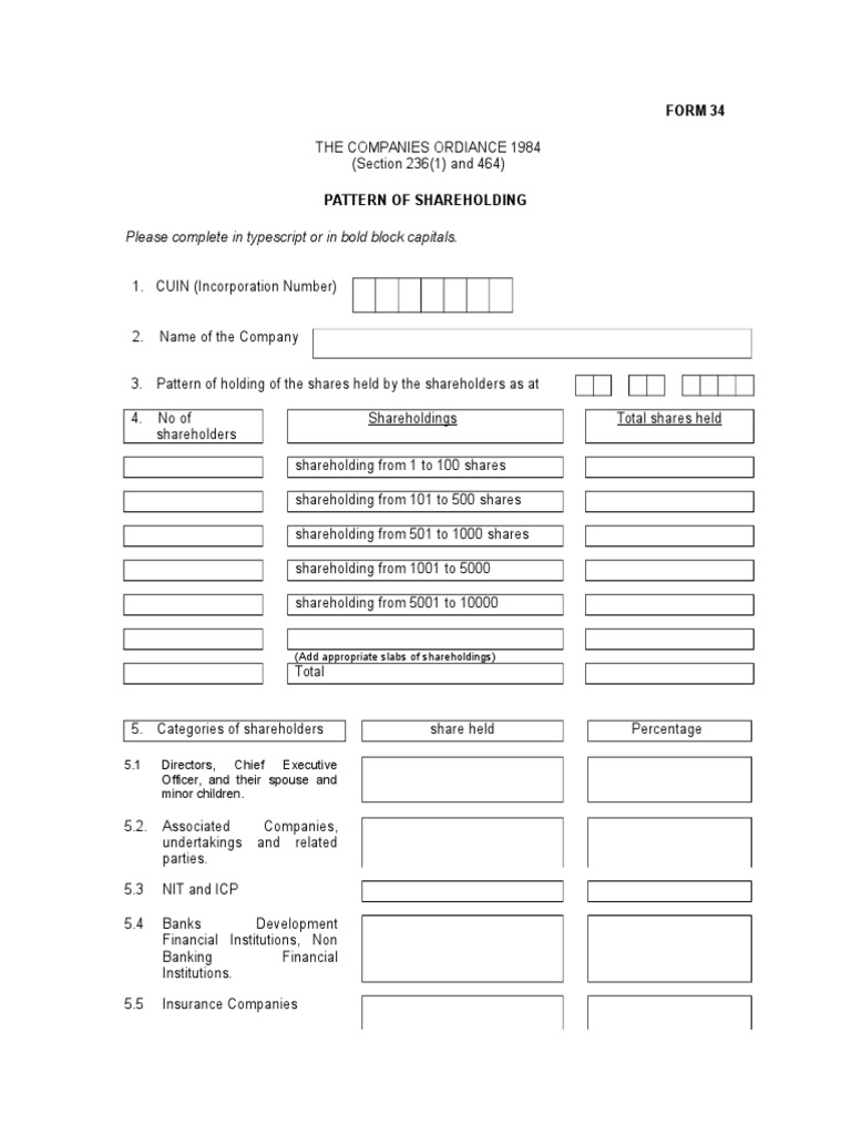Please Complete in Typescript or in Bold Block Capitals.: Form 34 | PDF ...