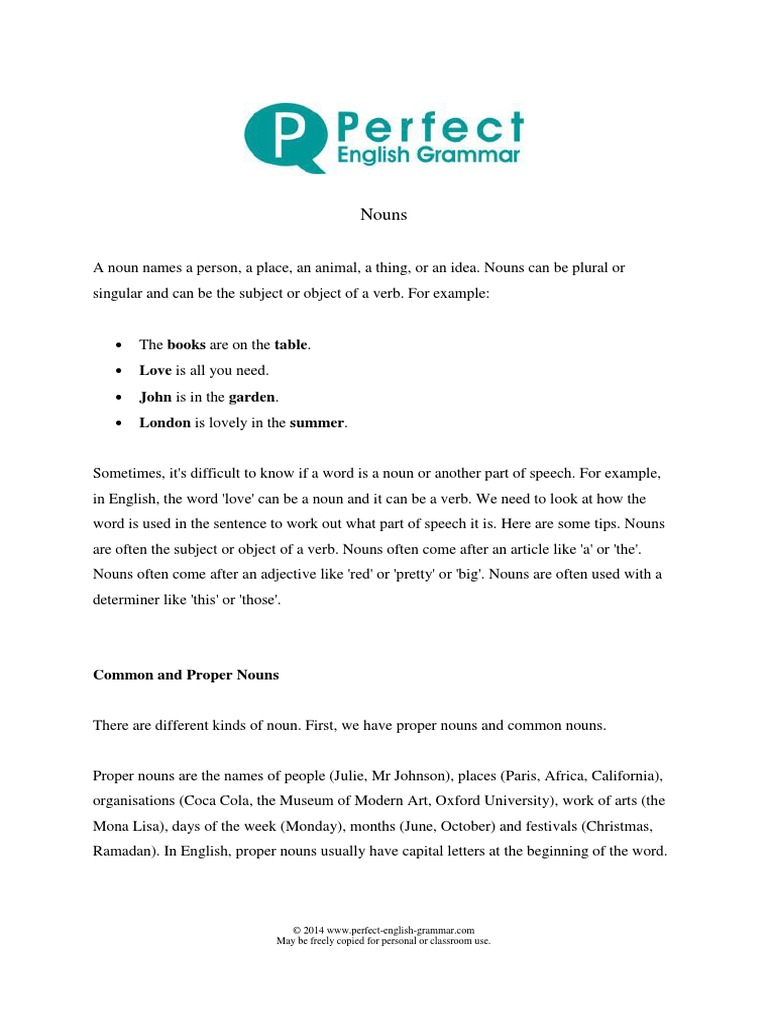 Nouns Explanation - Cae | PDF | Wellness