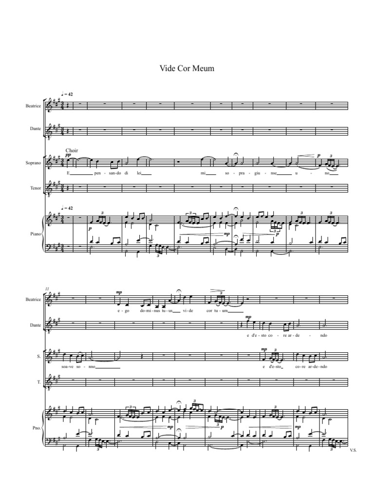 Vide Cor Meum - Choral Score | PDF