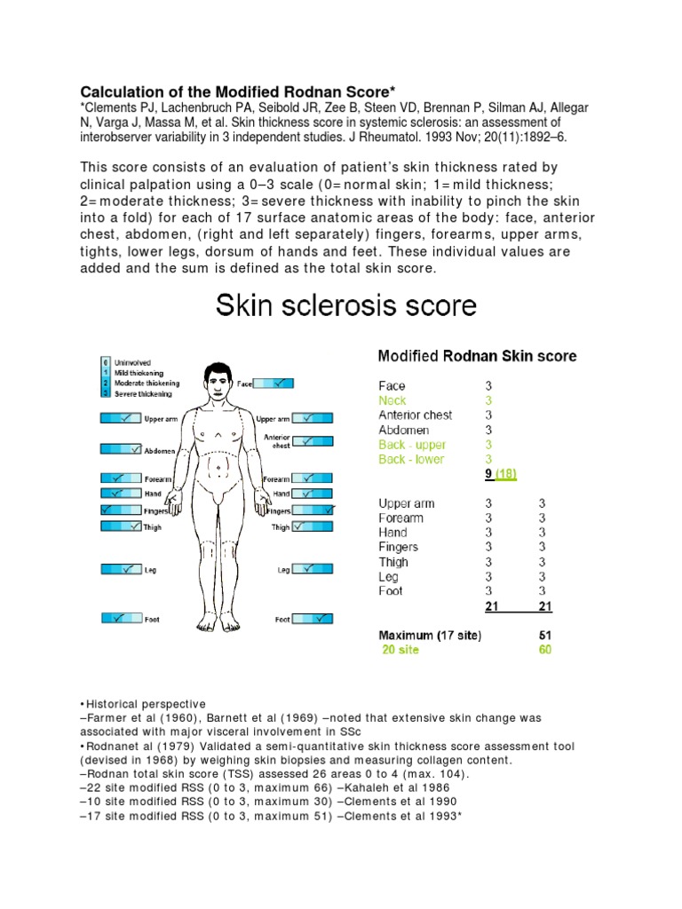 Rodnan Sclerosis Score | PDF | Medicine | Diseases And Disorders