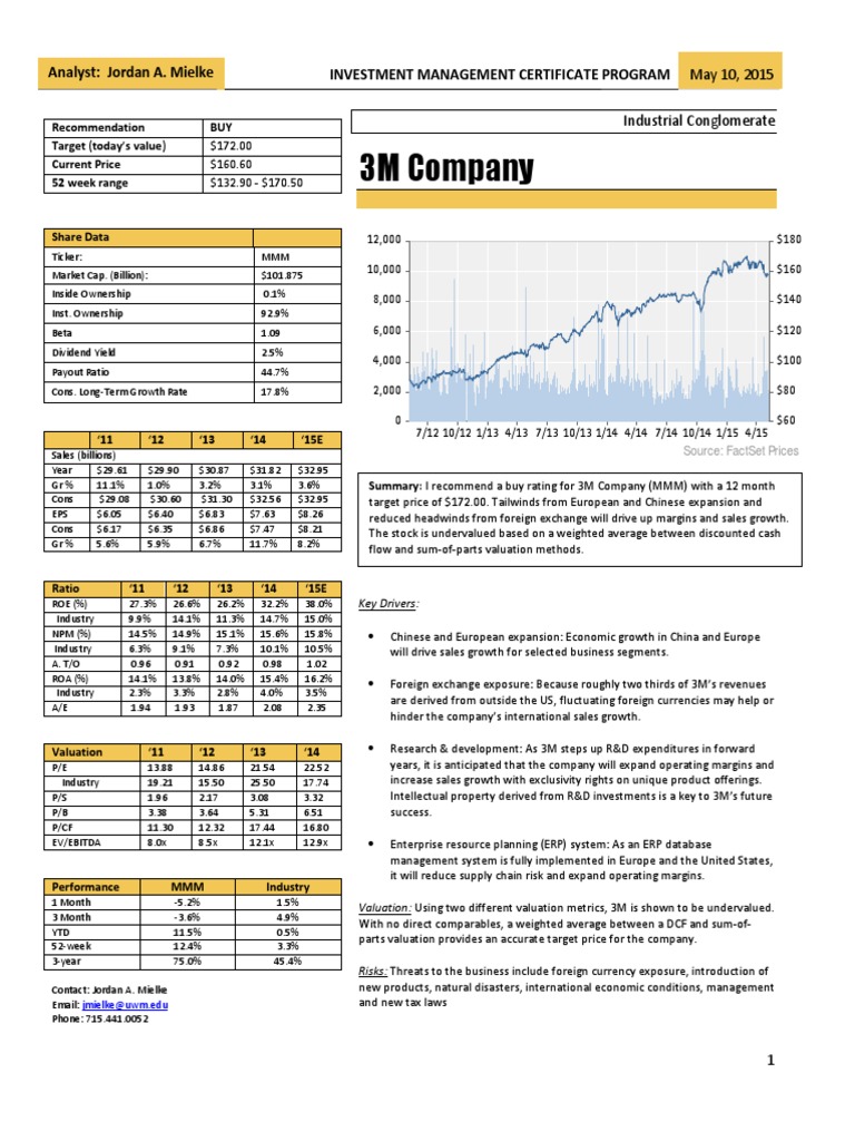 3m Report | PDF | Discounted Cash Flow | Valuation (Finance)