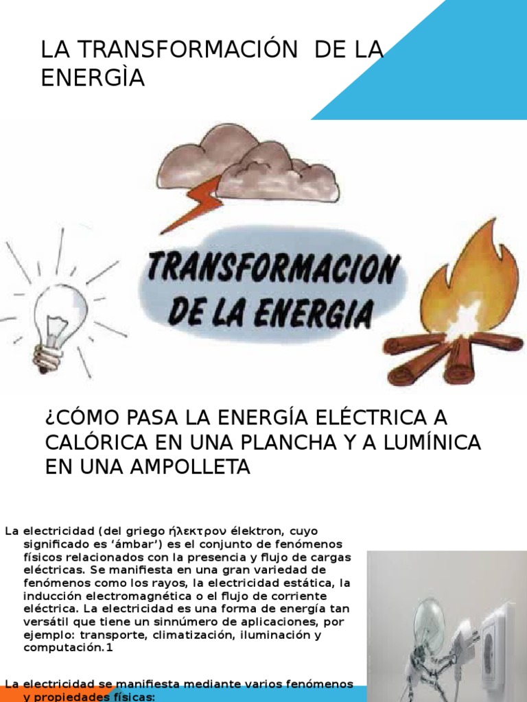 La Transformación de La Energìa | Electricidad | Temperatura | Prueba ...