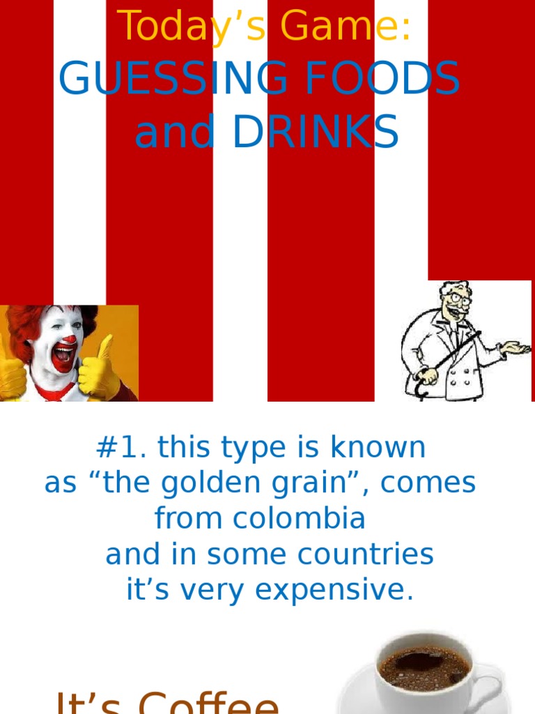 Guessing Foods and Drinks Quiz | PDF