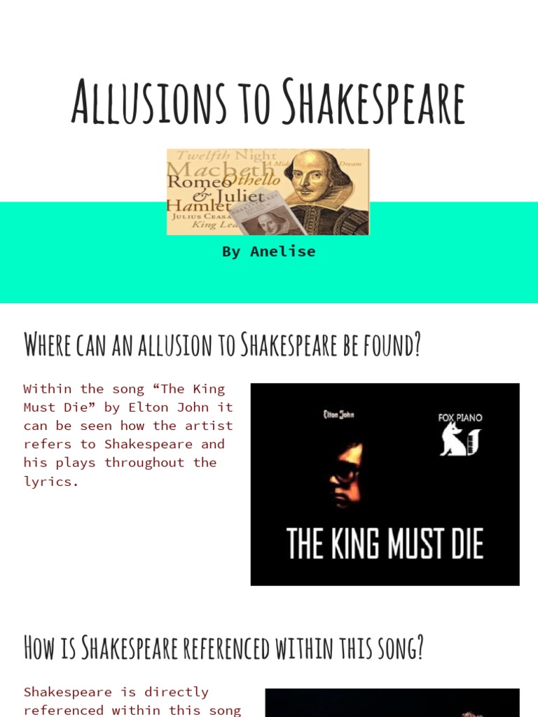 Shakespearean Allusions in "The King Must Die" | PDF | William ...
