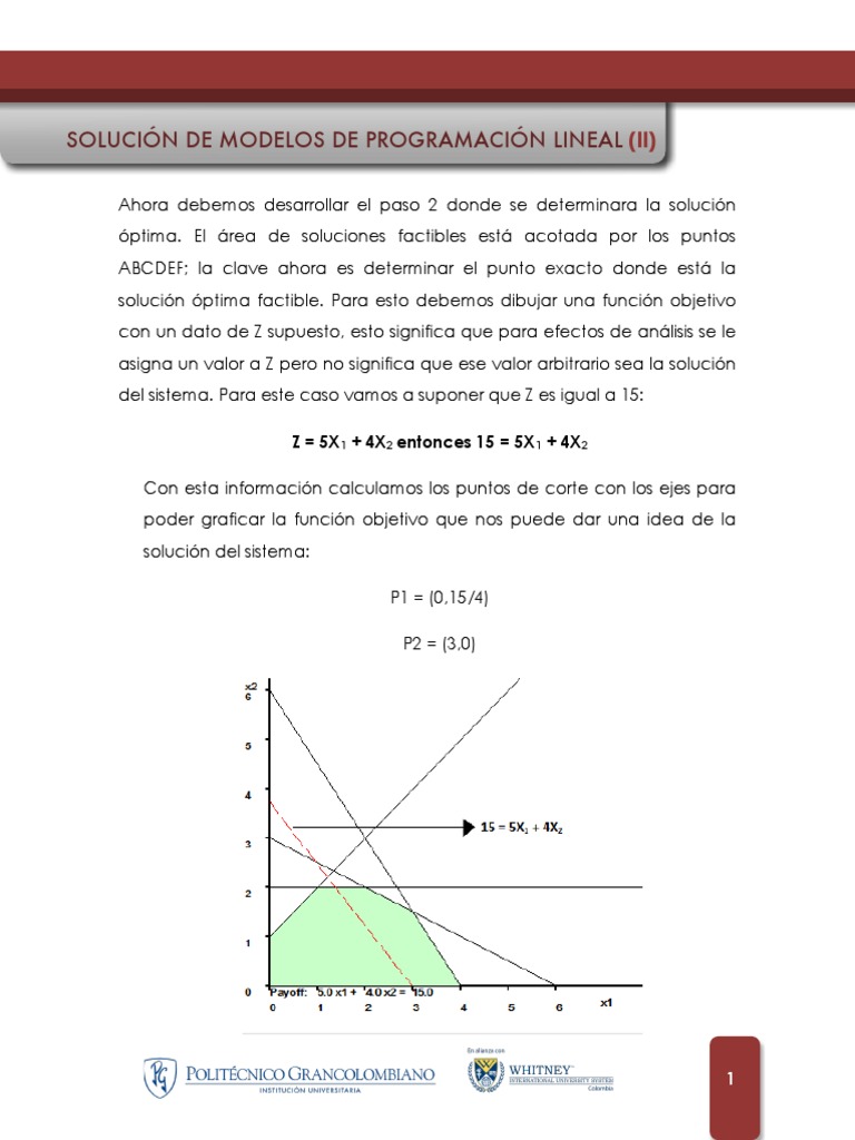 Solucion de Modelos de Programacion Lineal (II) | PDF | Función (Matemáticas) | Programación lineal