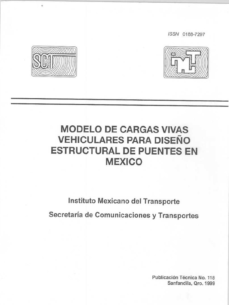 Modelo de Cargas Vivas Vehiculares para Diseño Estructural de Puentes | PDF