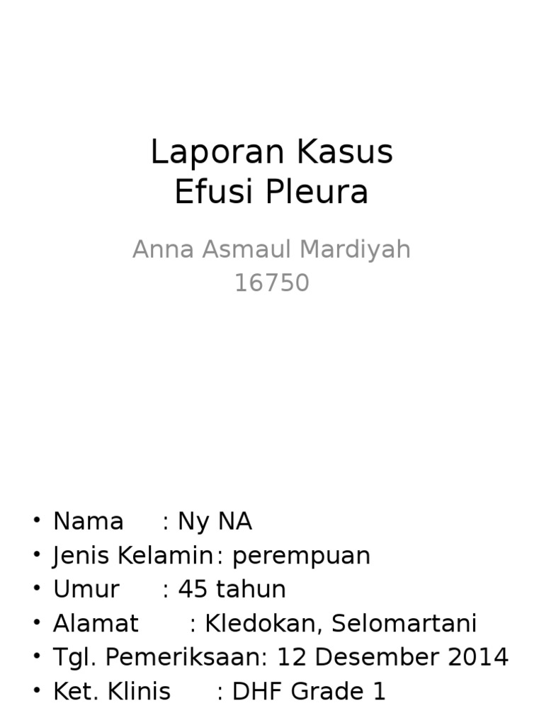 Laporan Kasus Efusi Pleura | PDF | Seni | Sains & Matematika