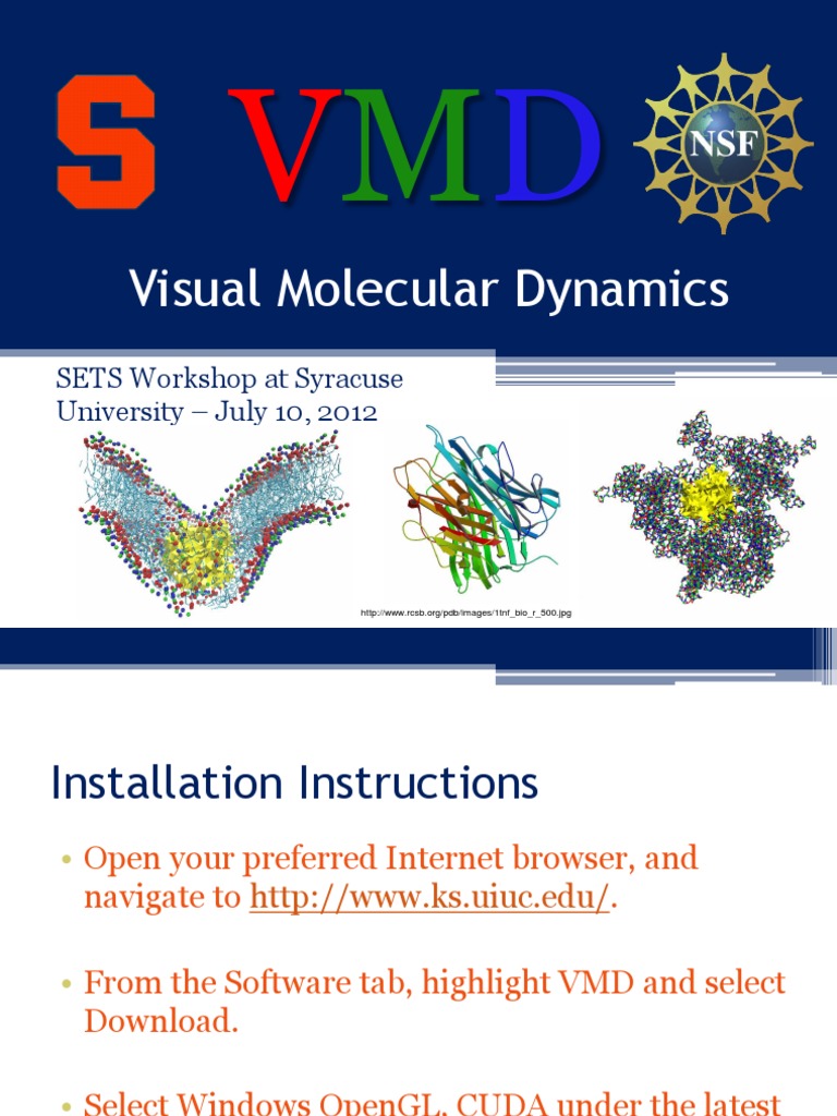 VMD Tutorial | PDF | Molecular Dynamics | Molecules