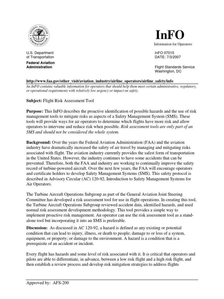 Flight Risk Assessment Tool | PDF | Airport | Risk