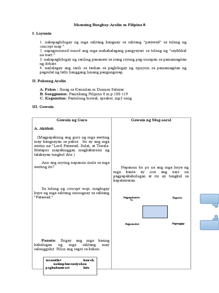 Sinag Sa Karimlan Lesson Plan Final | PDF