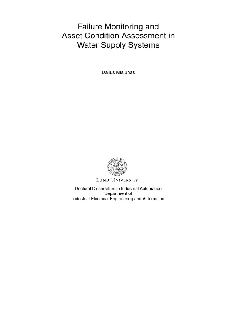 Failure Monitoring and Asset Condition Assessment in Water Supply ...