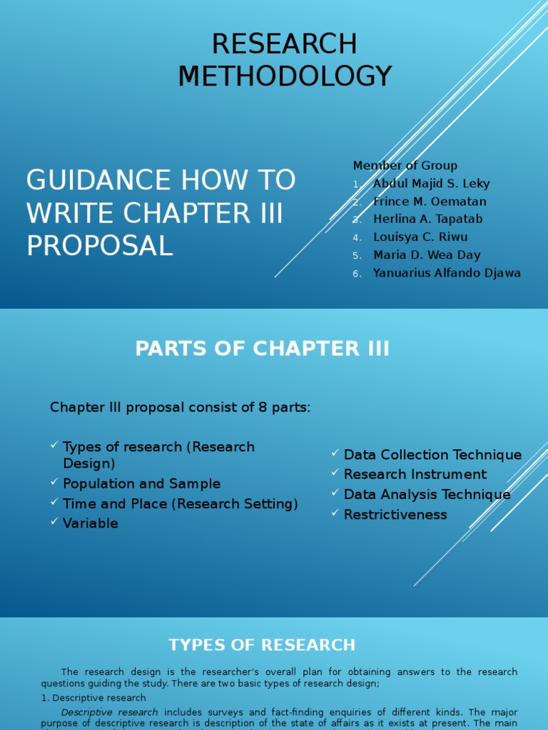 Chapter III Proposal Writing Guide | PDF | Experiment | Data Analysis